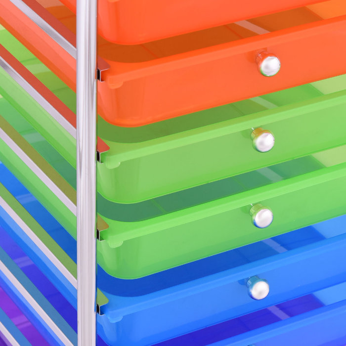 Symple Stuff Wiggins 10 Drawer Rolling Storage Chest | Wayfair