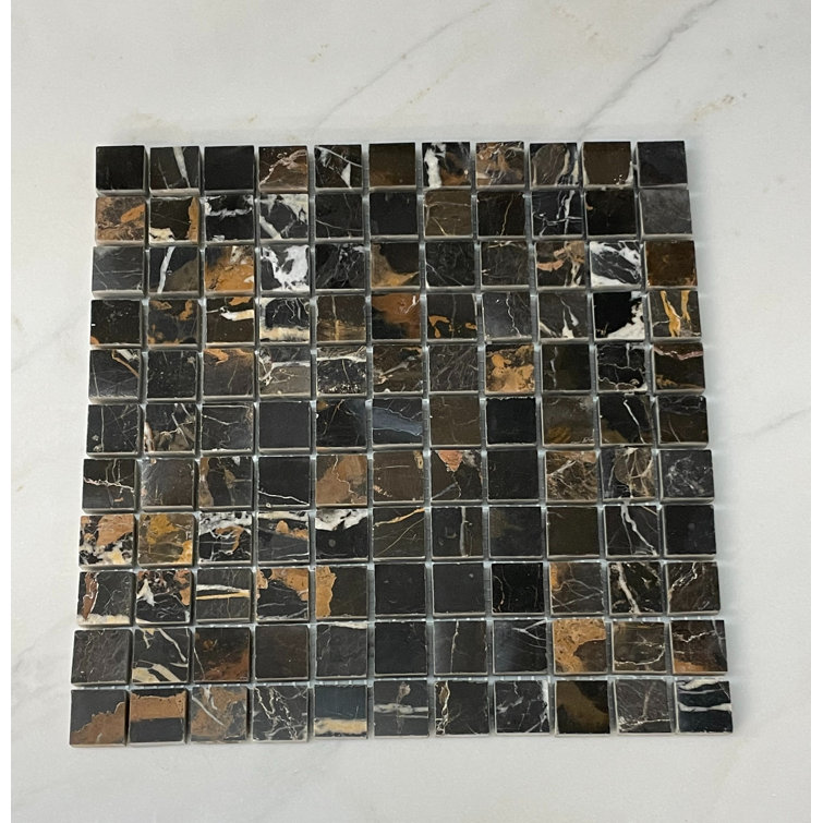 Tileville Michael Angelo 1" x 1" Marble Natural Stone Grid Mosaic Sheet ...