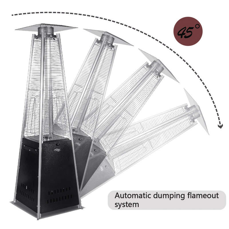 FOOWIN Pyramid Flame 48000 BTU Propane Standing Patio Heater | Wayfair