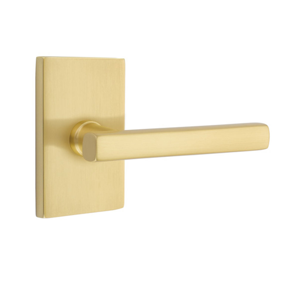 Emtek Double Dummy Freestone Lever with Modern Rectangular Rose ...