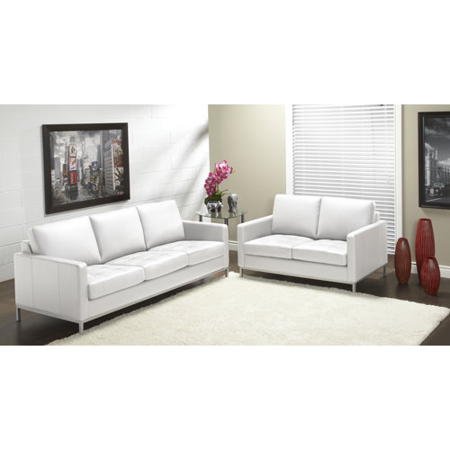 Orren Ellis Corniche 79'' Leather Sofa & Reviews | Wayfair