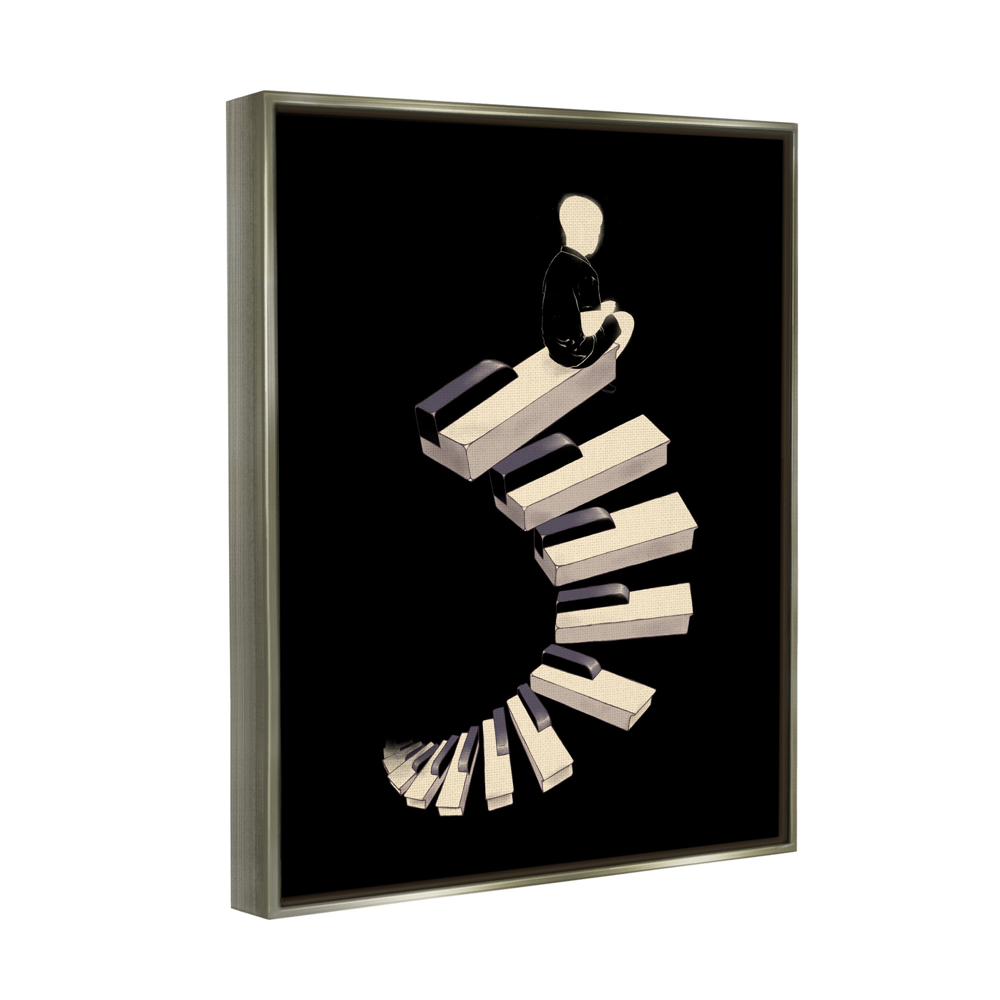 George Oliver Surreal Piano Keys Spiral Framed On Canvas by Matheus ...
