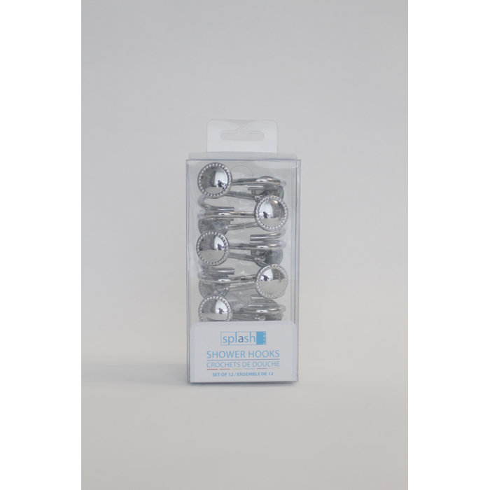 Splash Home Premium Button Shower Curtain Hooks & Reviews | Wayfair