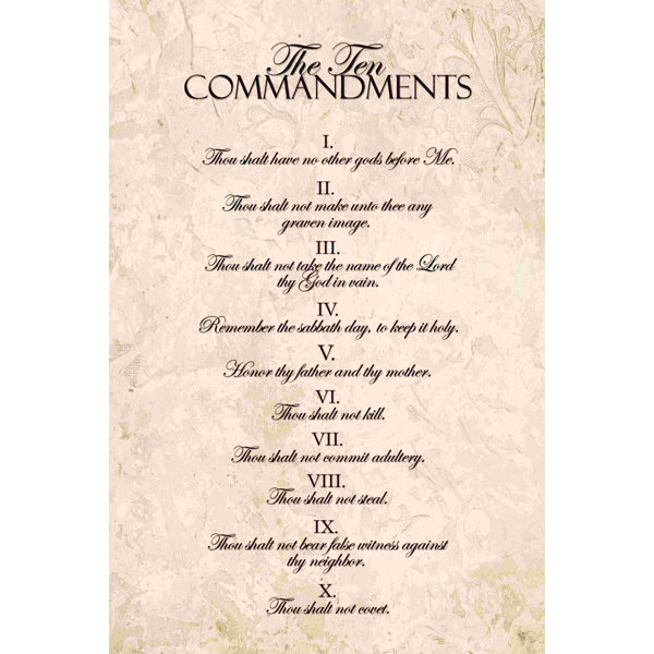 Trinx Ten Commandments - Wrapped Canvas Graphic Art | Wayfair