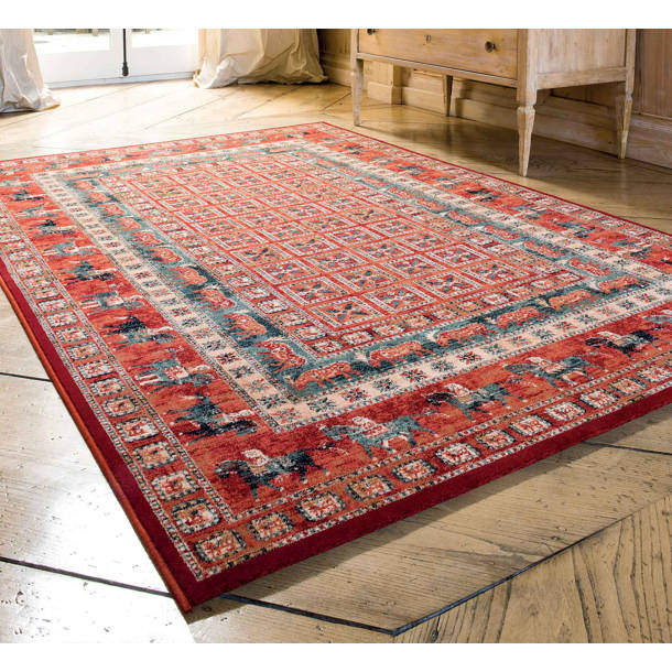 Lark Manor Abbeville Wool Cream/Red Area Rug & Reviews | Wayfair.co.uk