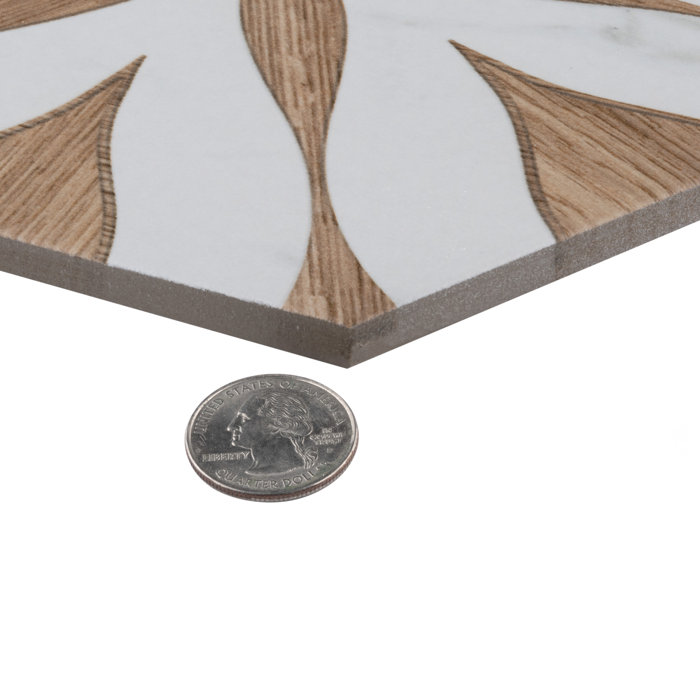 Merola Tile Llama Flower Loire 8-5/8 In. X 9-7/8 In. Porcelain Floral ...