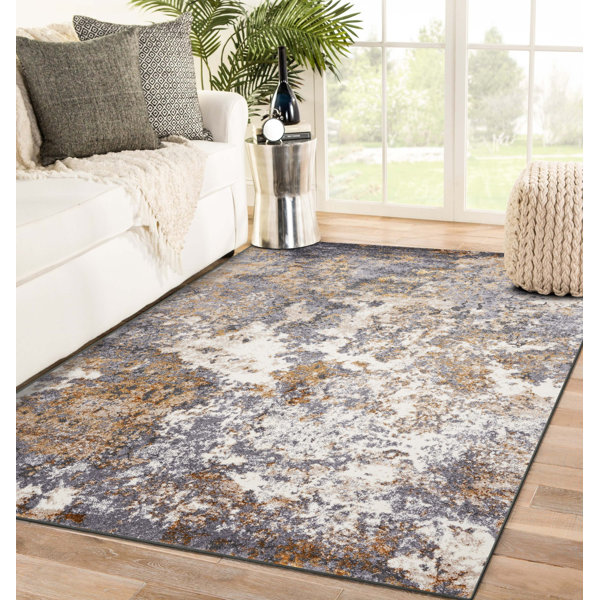 17 Stories Ellenburg Abstract Gray/Beige Area Rug & Reviews | Wayfair