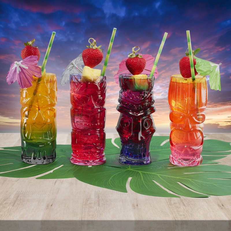 Brayden Studio® Embossed 16 Fl. Oz. Tiki Glasses Designed Brightly ...