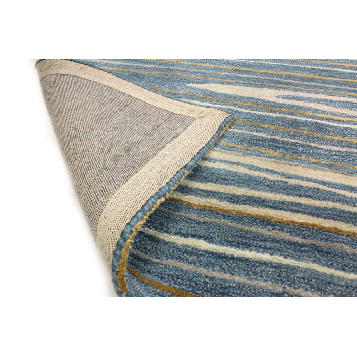 Dovecove Aitkin Handmade Azure Rug & Reviews | Wayfair