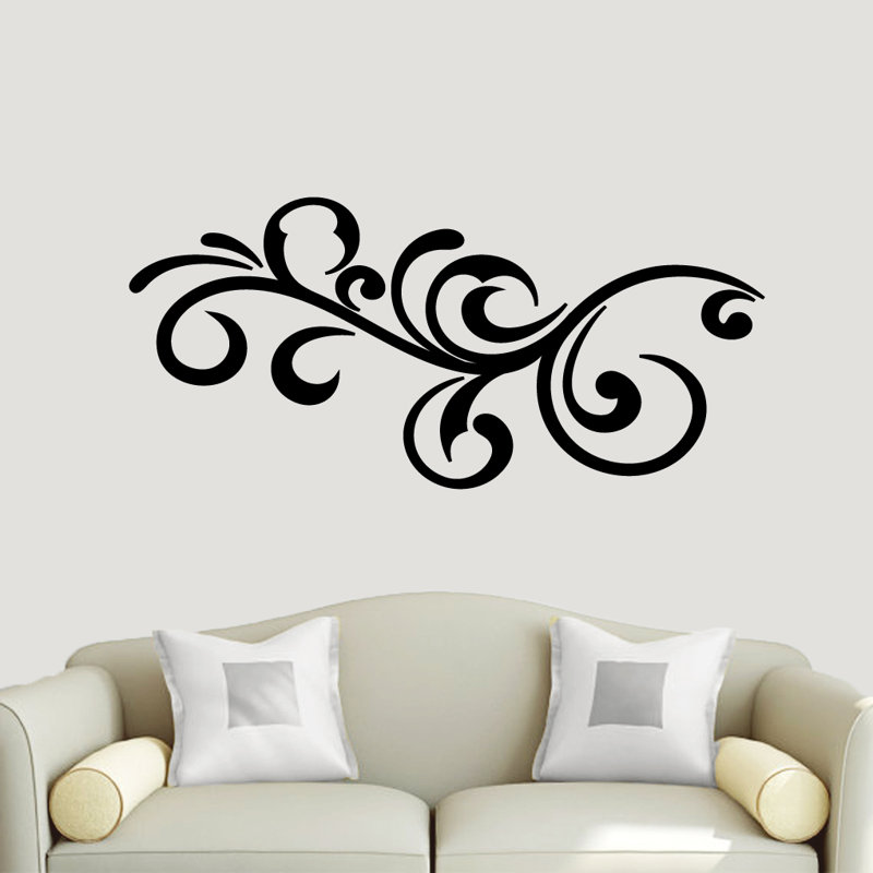 House of Hampton® Decorative Flourish Scroll Wall Decal & Reviews | Wayfair