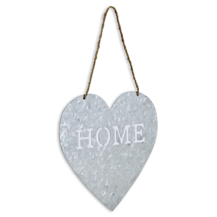 August Grove® Heart Shaped "Home" Sign Wall Décor & Reviews | Wayfair