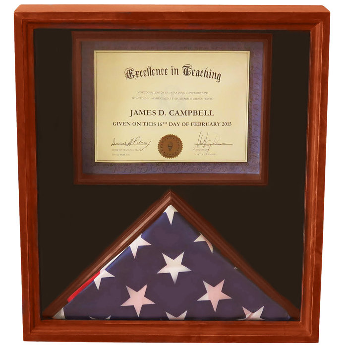 DECOMIL 3x5 Flag Display Case With Certificate & Document Holder Big ...