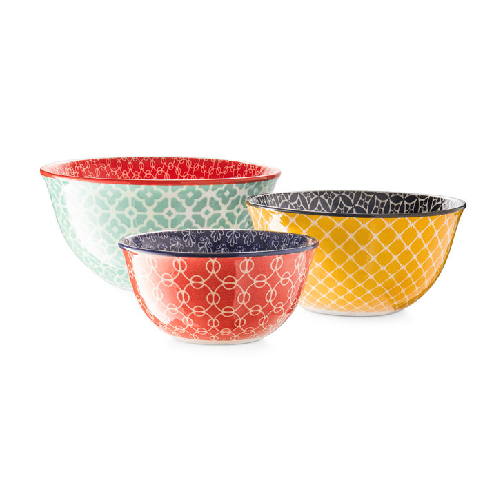 DOWAN Porcelain 3 Piece Mixing Bowl Set | Wayfair