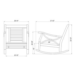 Birch Lane™ Brunswick Outdoor Teak Rocking Chair with Cushions ...