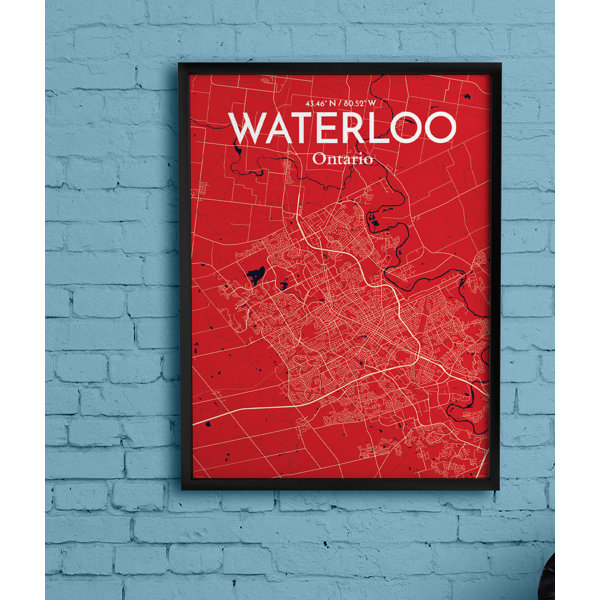 OurPoster.com Waterloo City Map - Graphic Art | Wayfair