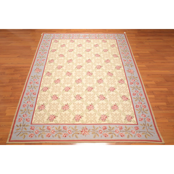 Oriental Rug of Houston Handmade Wool Rose/Pink/Gold Rug | Wayfair
