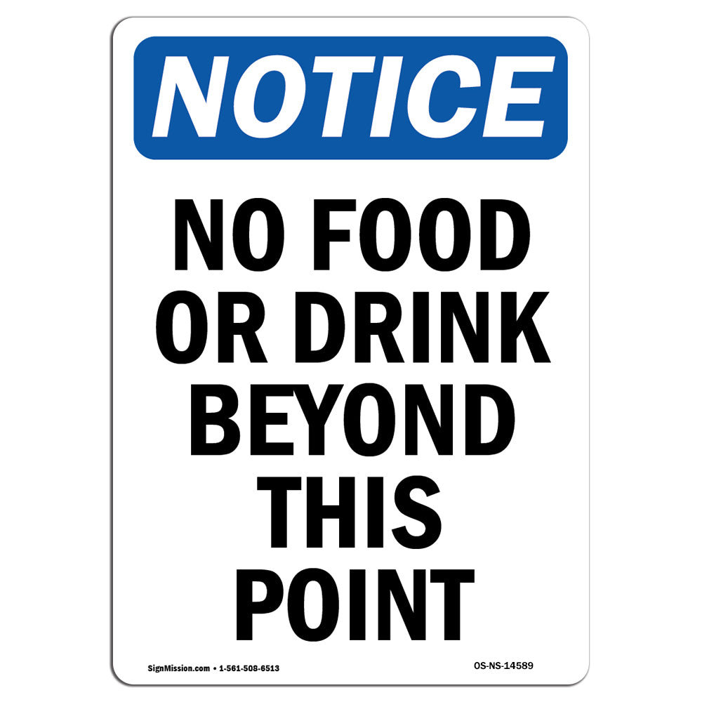 SignMission No Food Or Drink Beyond This Point Sign | Wayfair