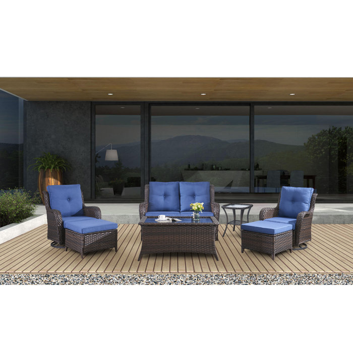 Belord Outdoor Wicker Rattan Patio Furniture Set, Including Loveseat ...