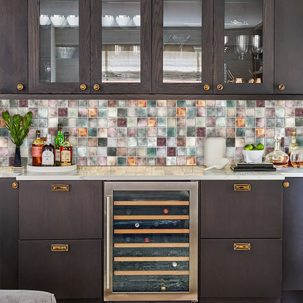 Blujellyfish Antique 12" x 12" Glass Mosaic Wall Tile | Wayfair