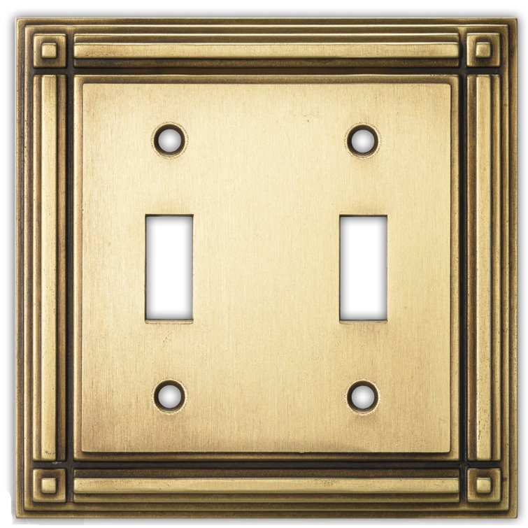 ClaireDeco Evanston 2-Gang Toggle Light Switch Wall Plate | Wayfair