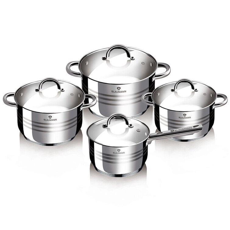 Urbn-Chef Blaumann Gourmet Line 8Pc Cookware Set Stainless Steel Pots ...
