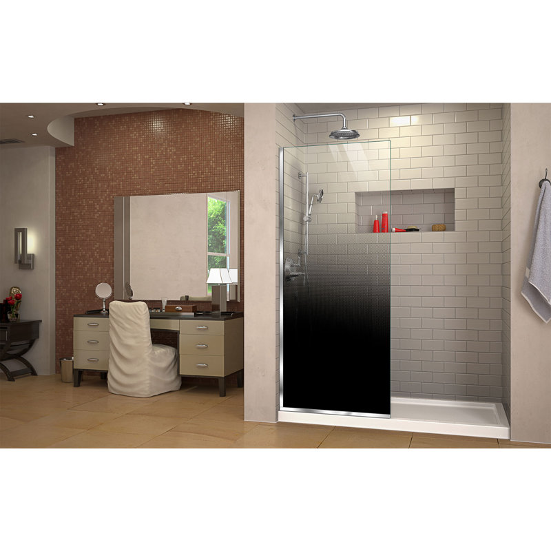 DreamLine Linea Ombre 34'' - 34'' W x 72'' H Frameless Fixed Glass ...