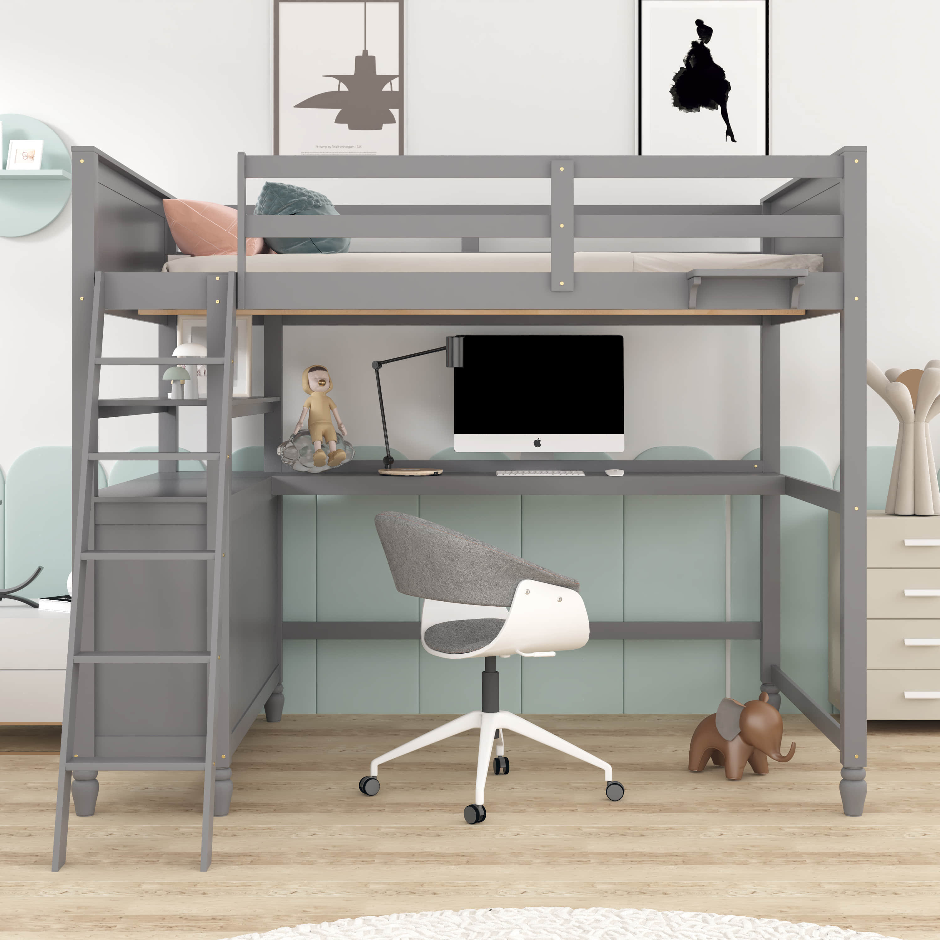 Harriet Bee Enuta Full 6 Drawer Loft Bed with Built-in-Desk by Harriet Bee | Wayfair