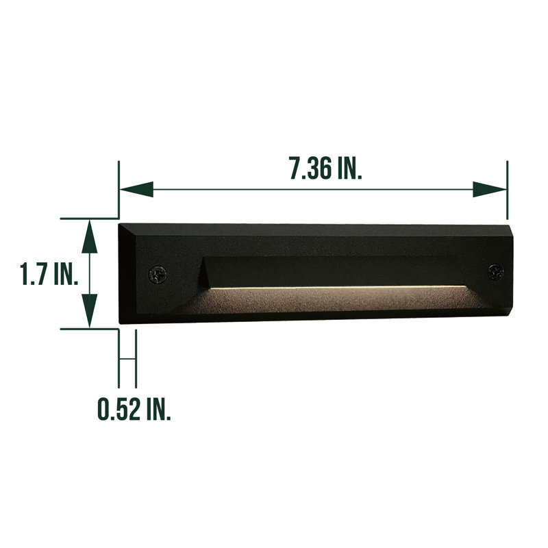 GKOplus Led Linear Step Lights 6 Pack Black | Wayfair