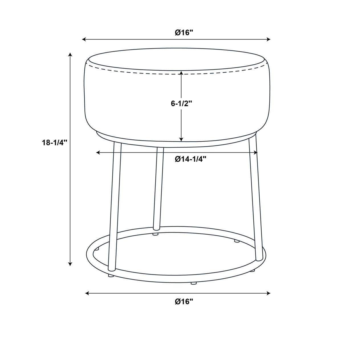 Mercury Row® Bonview 18.25'' Tall Metal Vanity Stool & Reviews | Wayfair