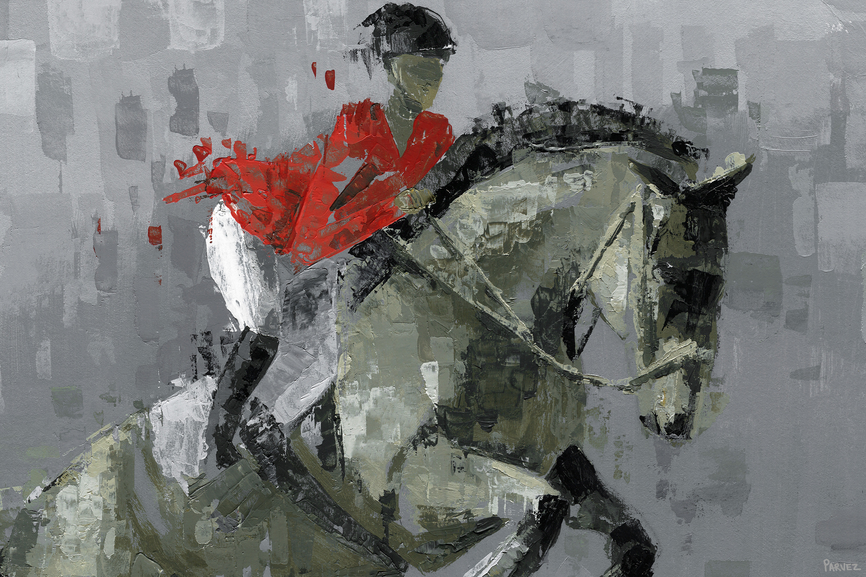 Charlton Home® Equestrian Trick Riding by Parvez Taj - Painting on ...