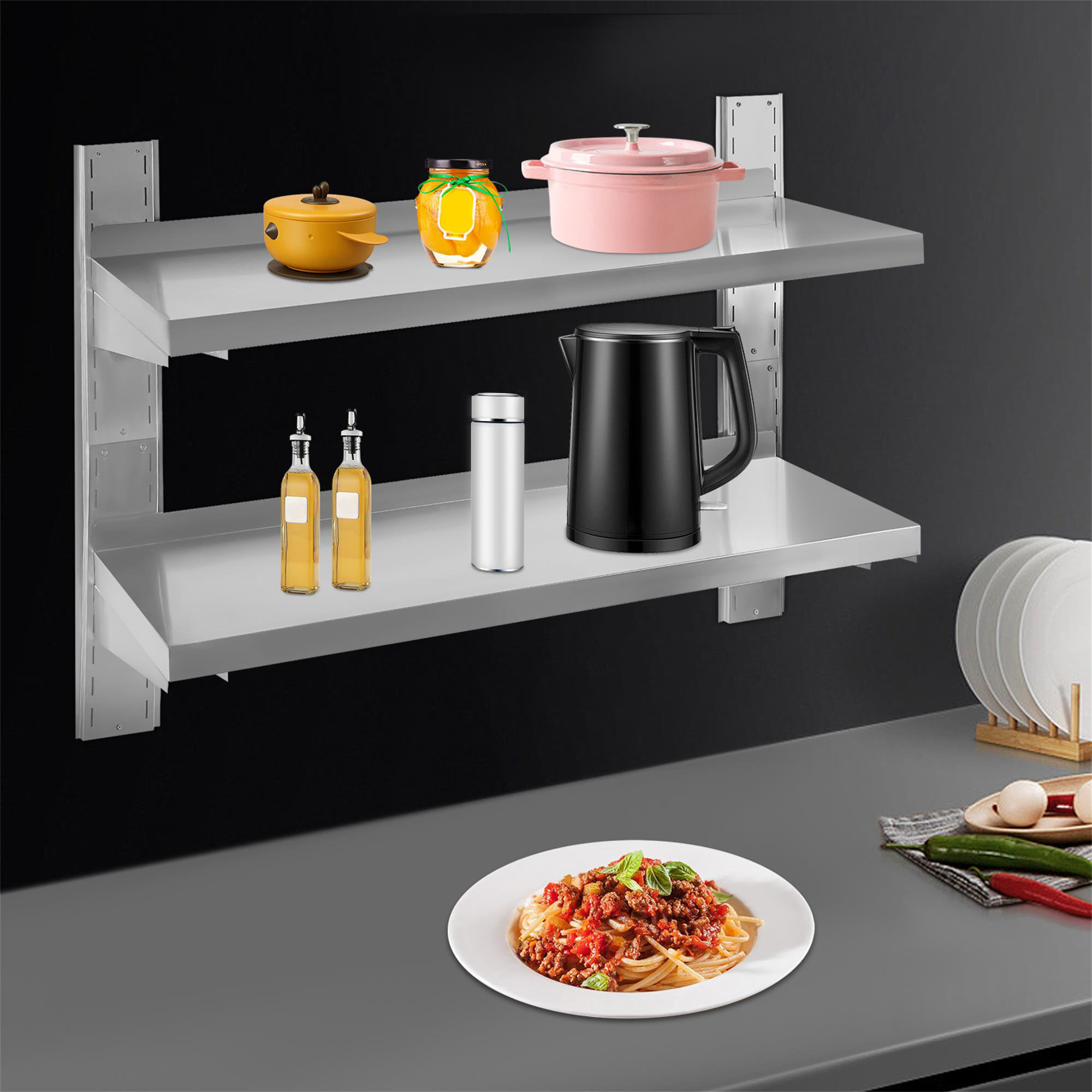 Rebrilliant 39.4 X 12.6X15inch Wall Shelf Commercial Stainless Steel ...