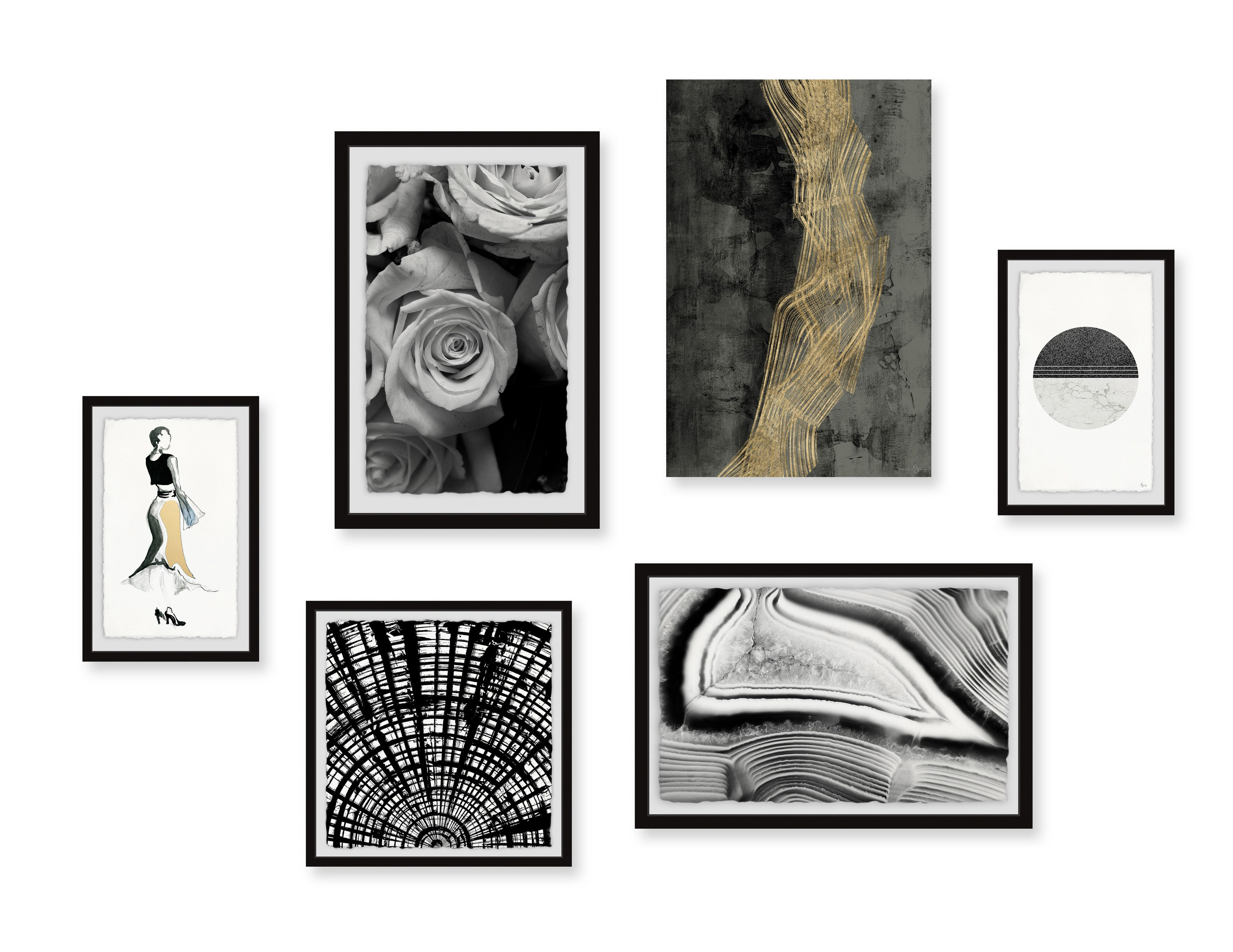 Highland Dunes Hints Of Aurelian - 6 Piece Picture Frame Gallery Wall ...