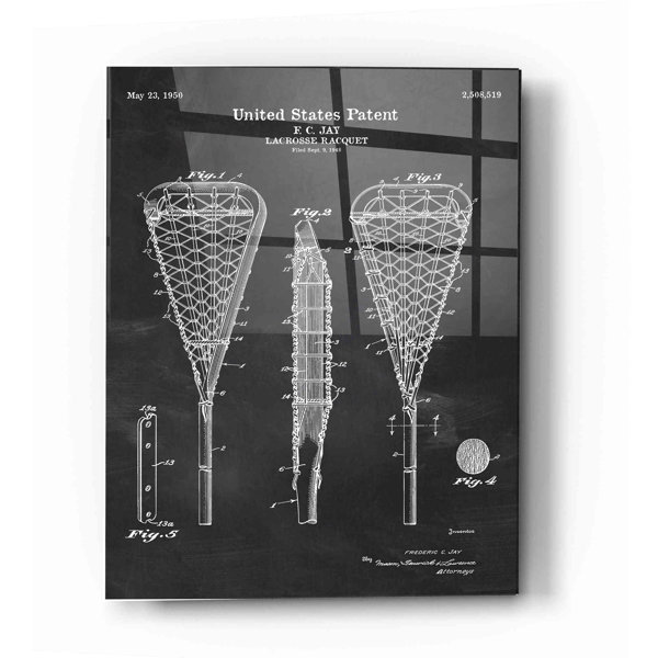 17 Stories Lacrosse Racquet Blueprint Patent Chalkboard On Plastic ...