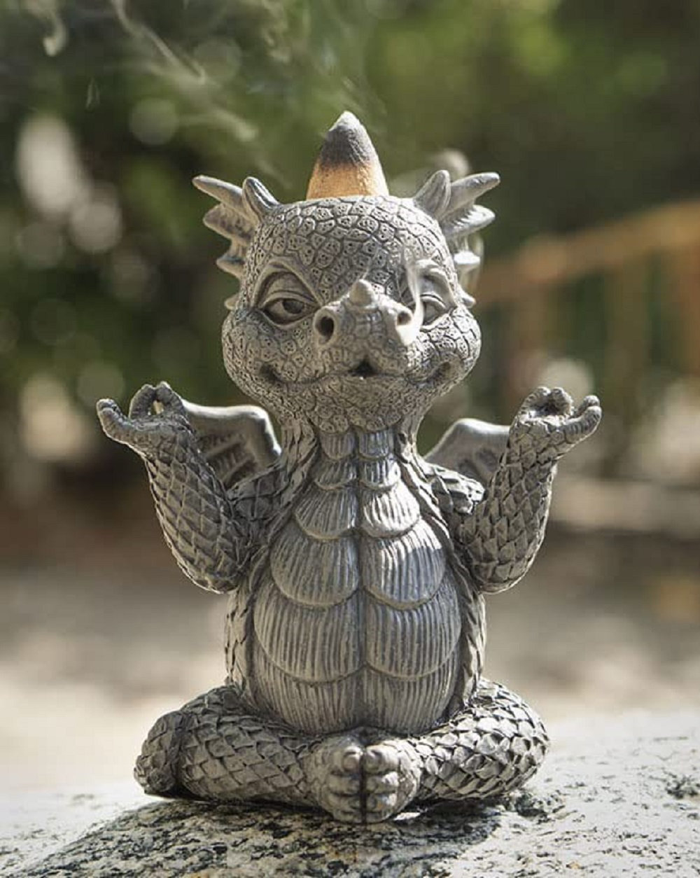 Trinx Zen Inner Peace Whimsical Garden Dragon In Yoga Meditation ...