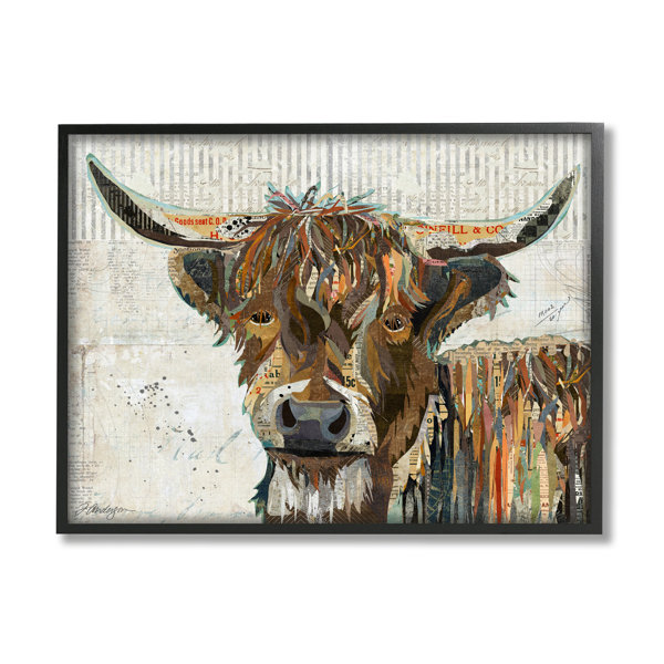 Stupell Industries Highland Cattle Cow Collage Portrait by - Floater ...