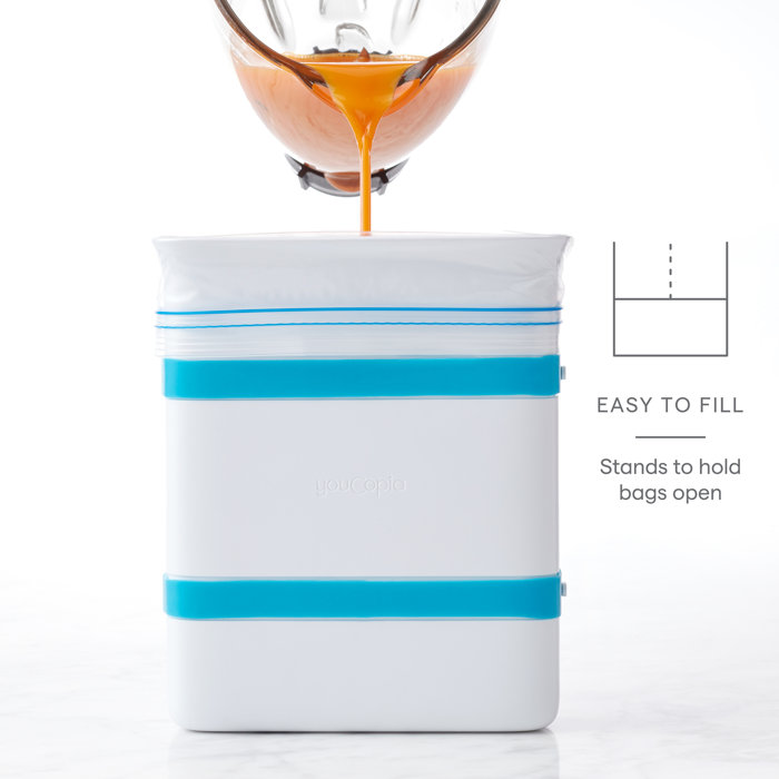 YouCopia® FreezeUp® Freezer Food Block Maker, 6 Cup, Meal Prep Bag ...