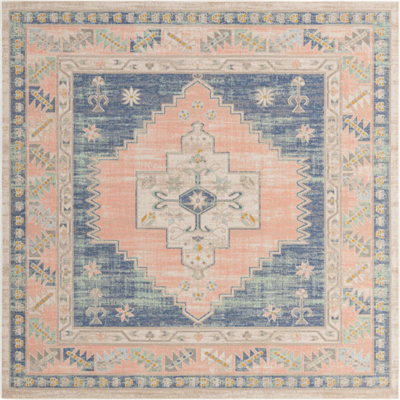 Bungalow Rose Shauntrelle Performance French Blue Rug & Reviews | Wayfair