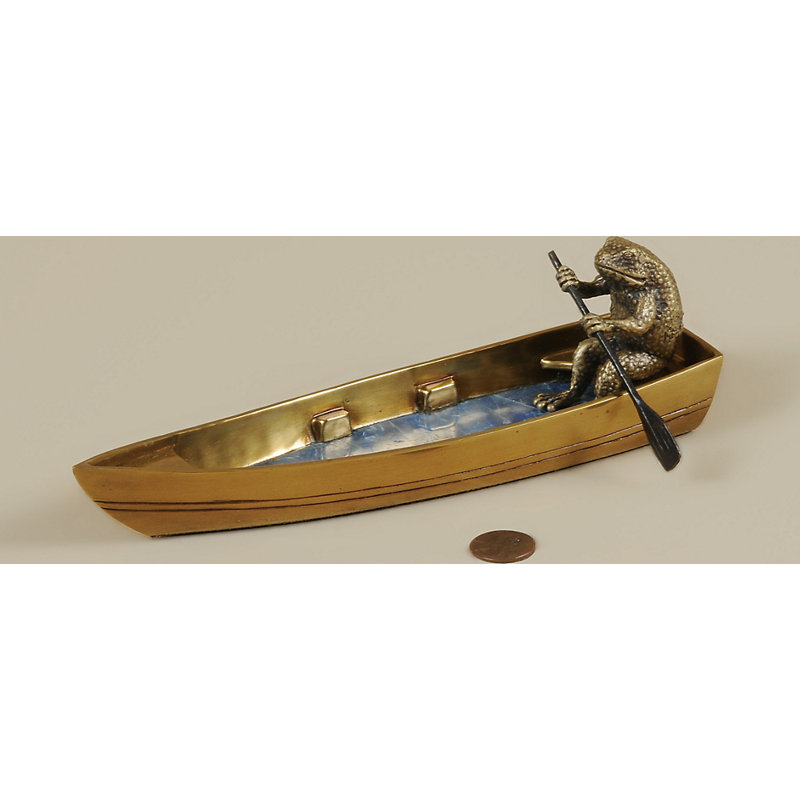 Maitland-Smith Classic and Antique Finished Cast Brass Frog Rowing Boat ...