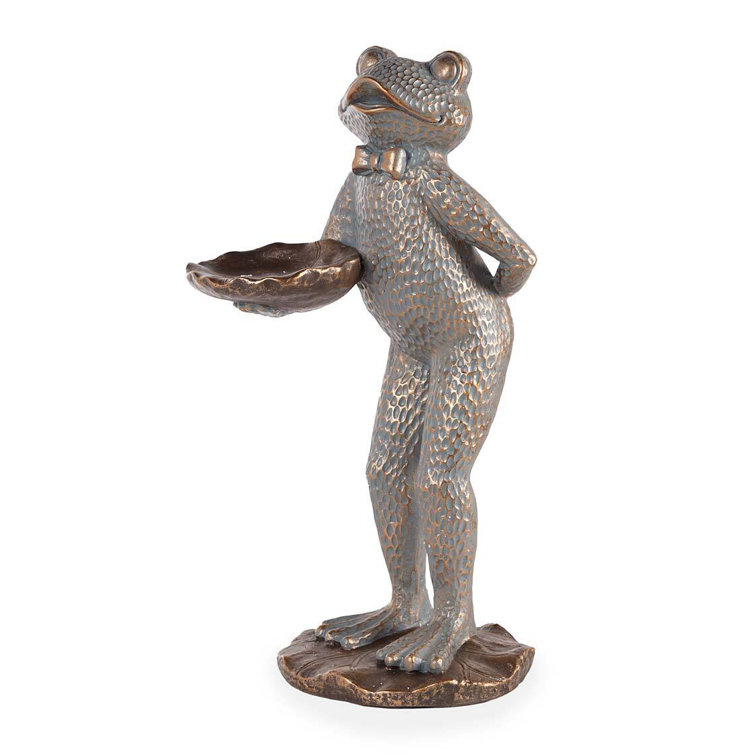 Wind & Weather Charming Butler Frog Garden Statue | Wayfair