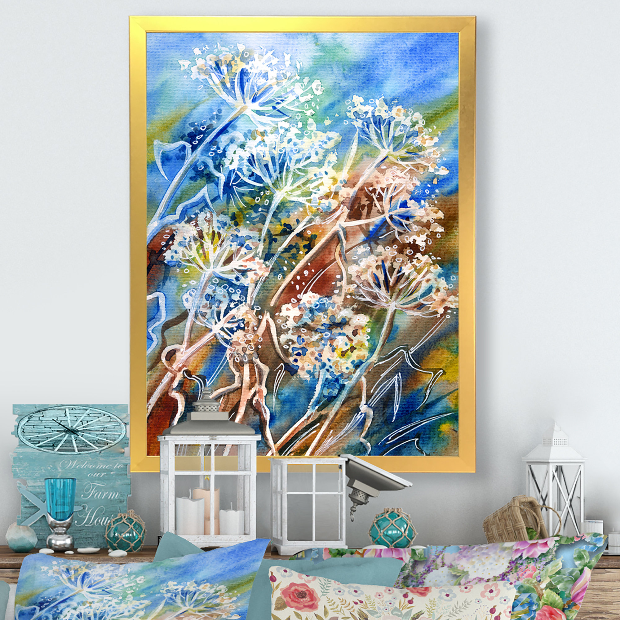 August Grove® Abstract Umbrella Forest Plants Painting Abstract ...