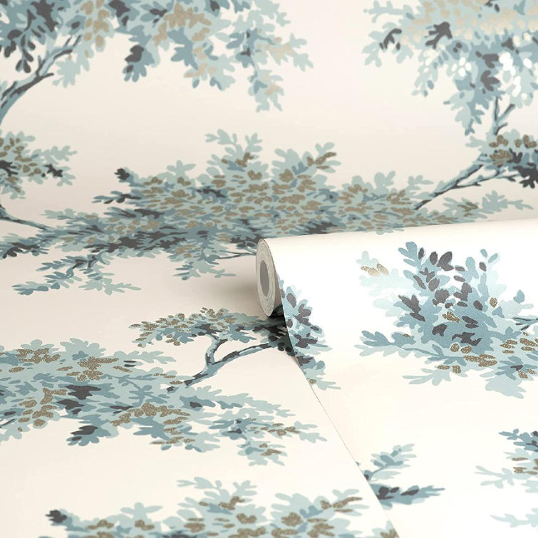 Red Barrel Studio® Teal Tree 33' L X 20.5" W, Wallpaper Roll Wallpaper ...