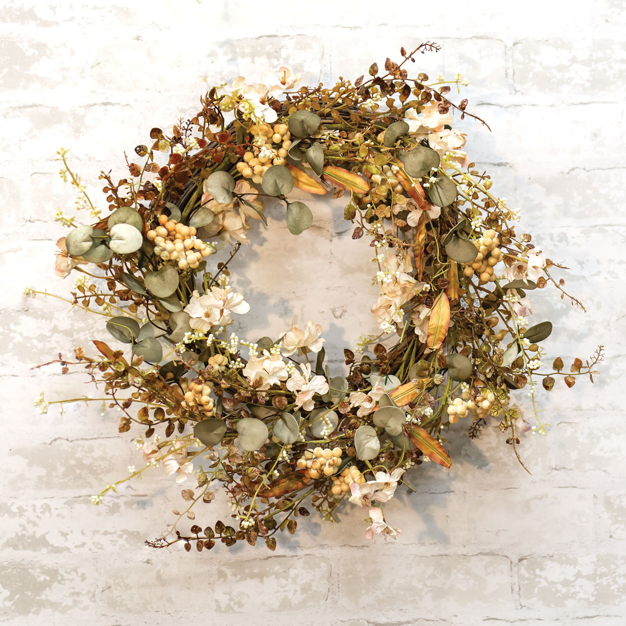 Primrue Faux Mixed Assortment Greenery 22'' Wreath | Wayfair