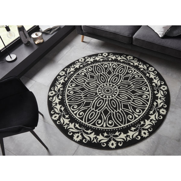 Bloomsbury Market Mandala Tufted Black/White Rug & Reviews | Wayfair.co.uk