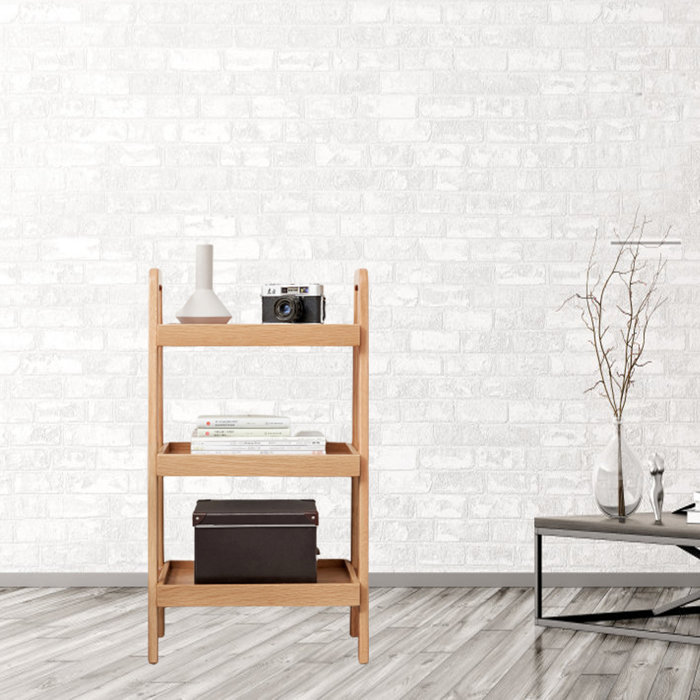 Latitude Run® Caitline 3-Tier Natural Solid Wood Rack for Entryway ...