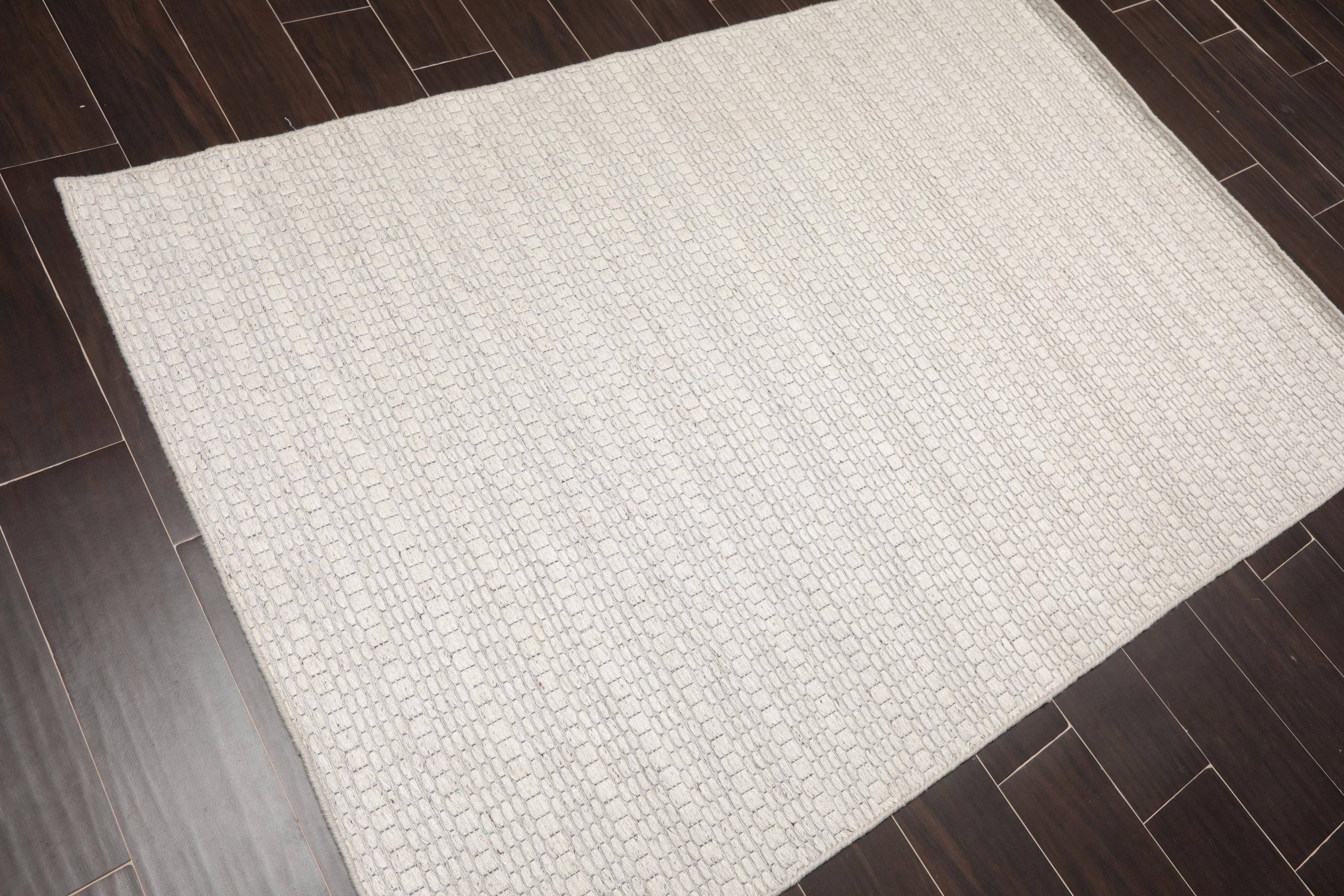 Ebern Designs Hovnatan Handmade Flatweave Wool Off White Rug | Wayfair