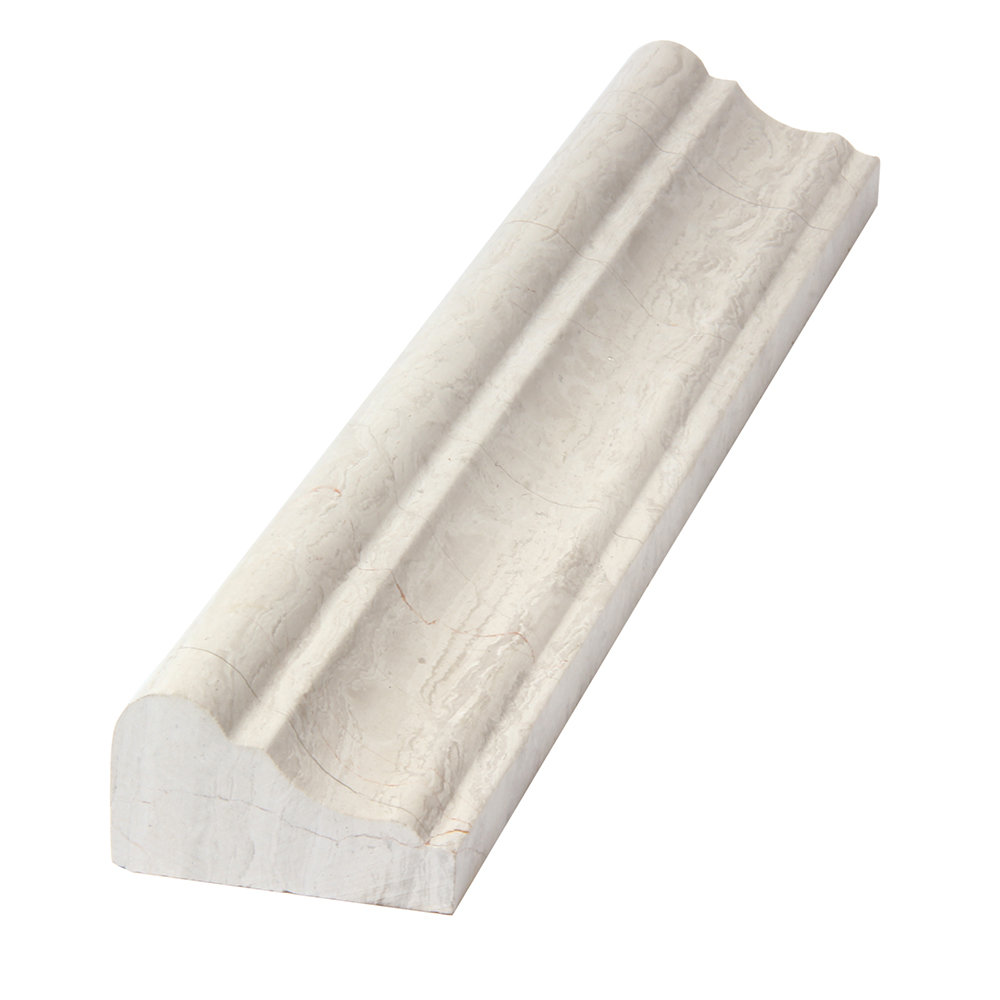 Seven Seas Oyster 2" x 12" Polished Marble Chair Rail Tile Trim in Grey ...