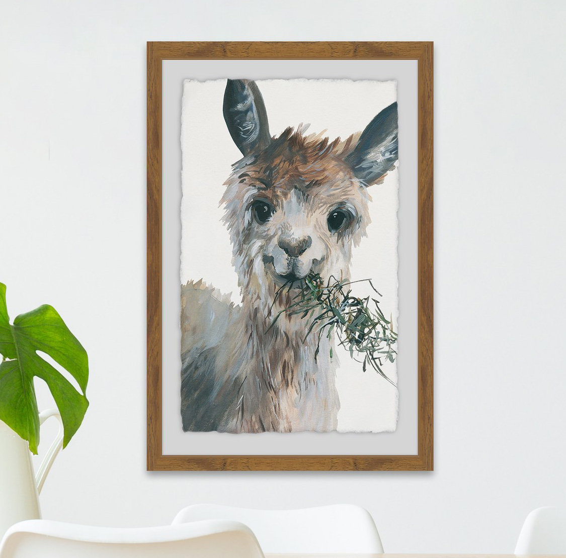 Brayden Studio® Munching Llama - Picture Frame Painting | Wayfair