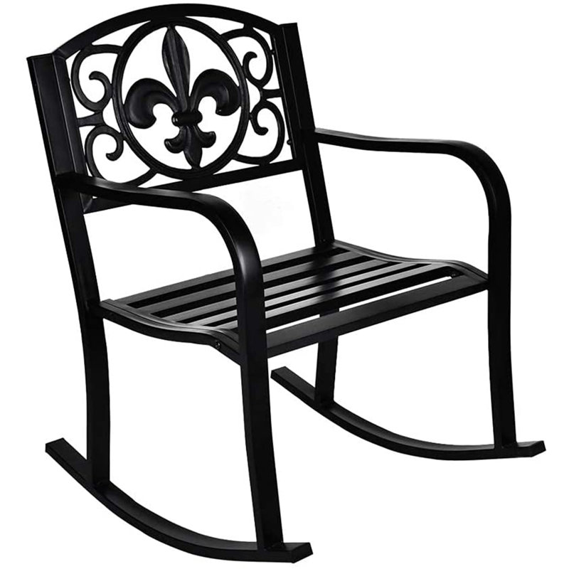 Bloomsbury Market Akshara Metal Outdoor Rocking Chair & Reviews | Wayfair