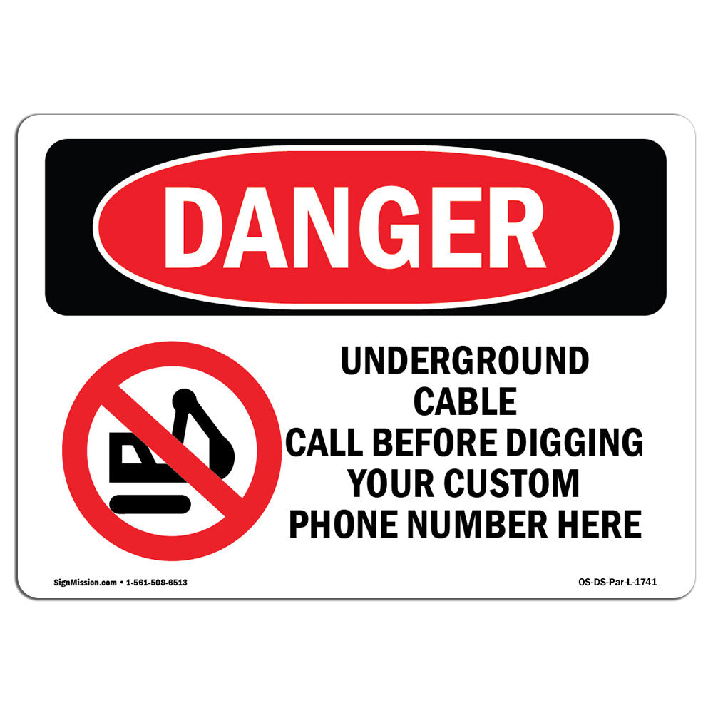 SignMission Underground Cable Call Custom Danger Sign | Wayfair
