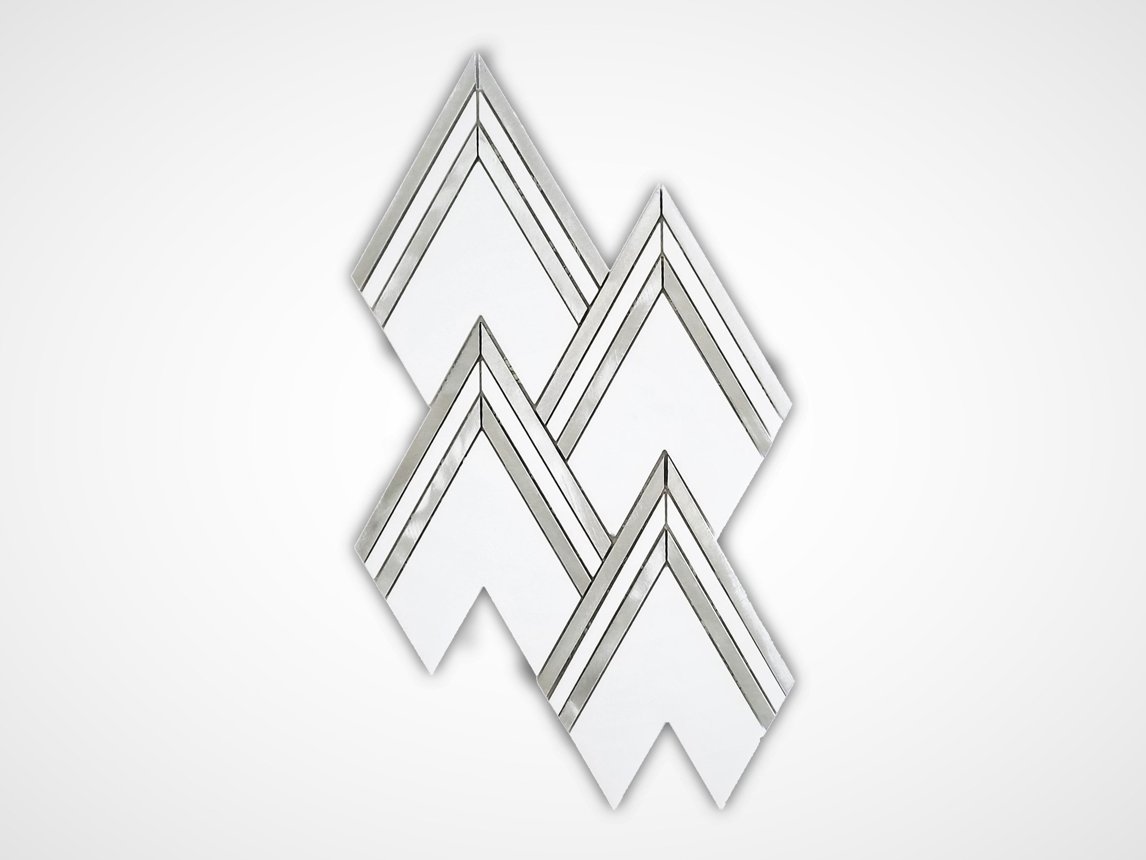 Mango Tile Aurora 11" x 11" Marble/Metal Herringbone Mosaic Wall ...